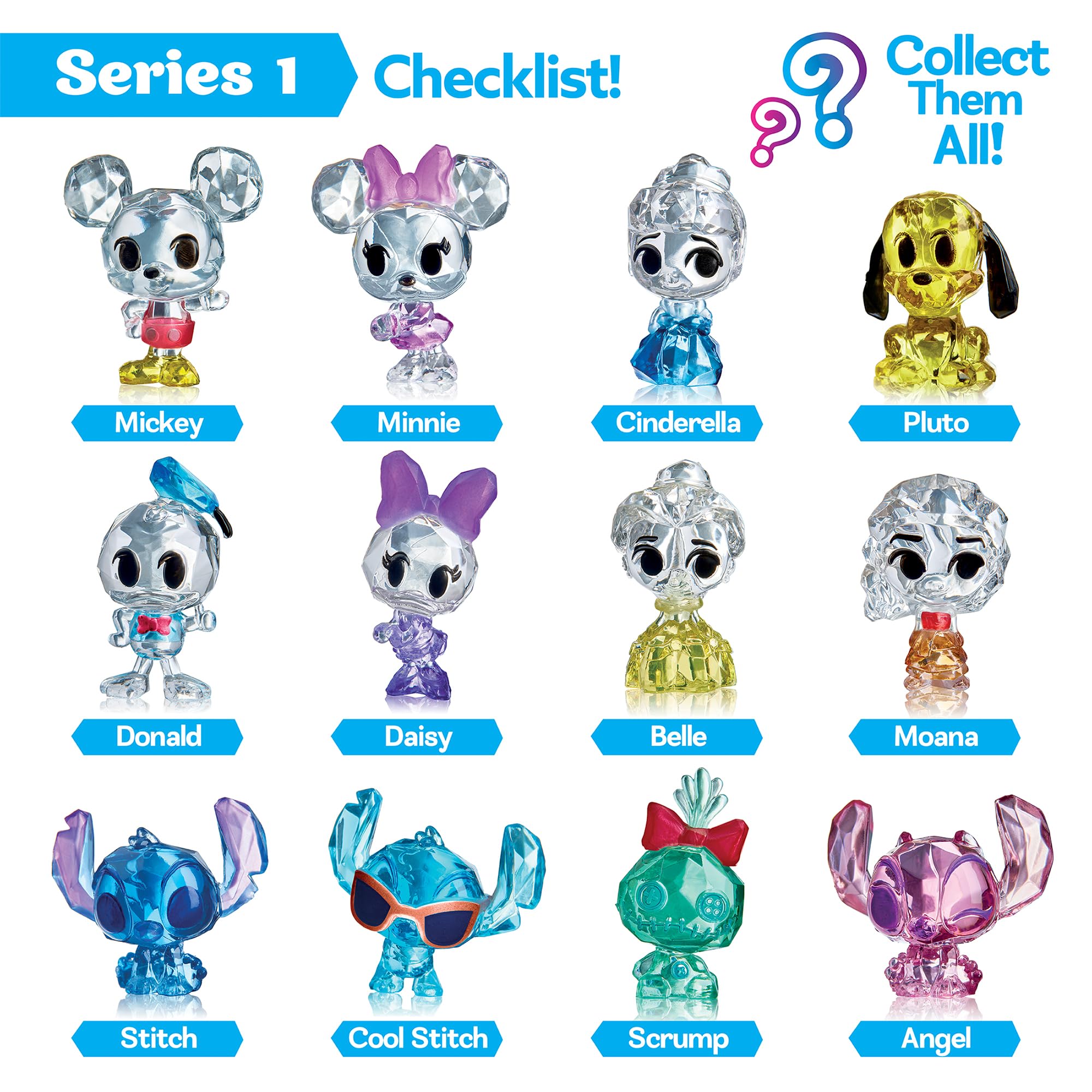 Cra-Z-Art Disney Crystal Surprise Series 1, Mini Collectible Crystal Figures with Activity Compound, Collectible Blind Bag Inspired Figures, Kids Toys for Ages 3 and Up