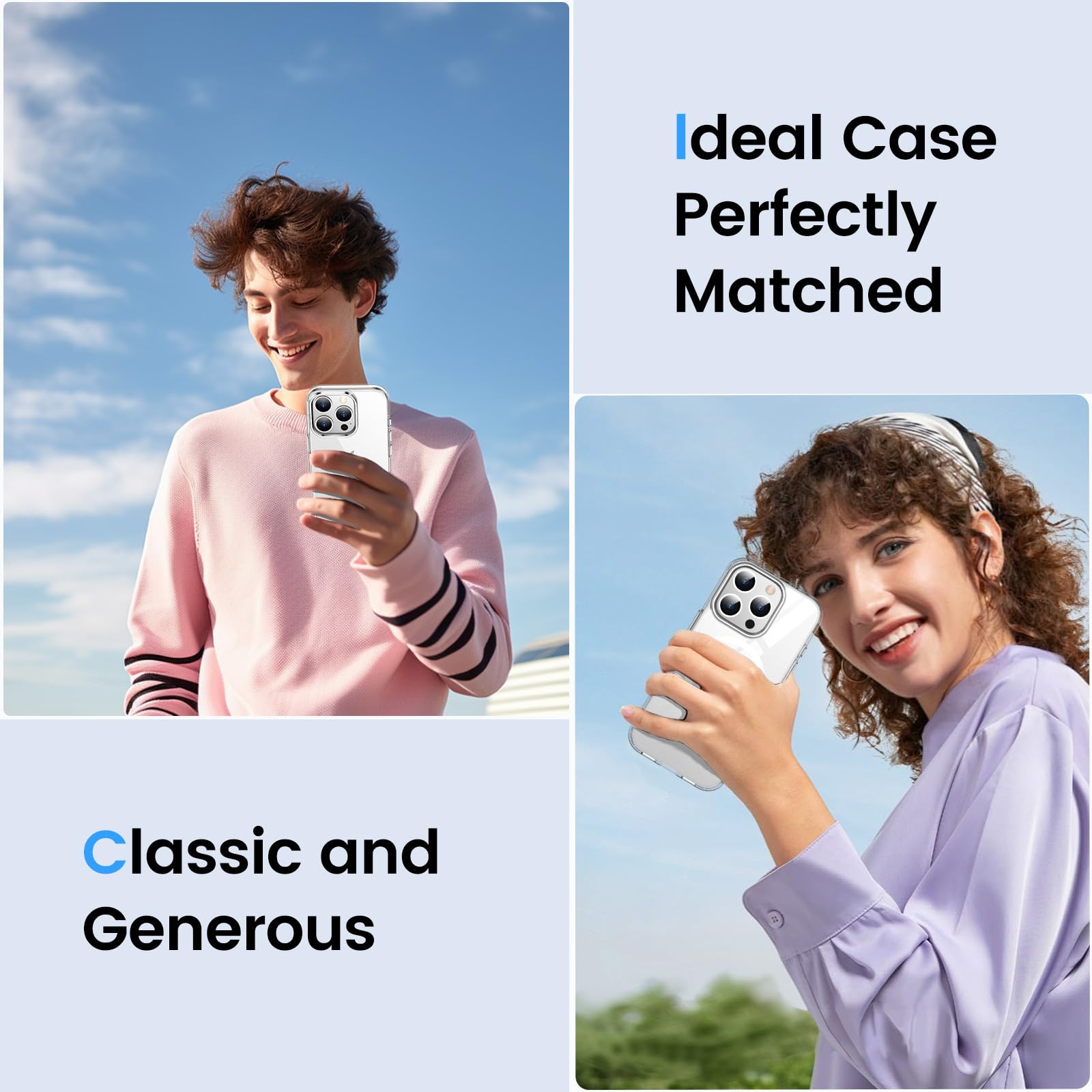 Temdan for iPhone 16 Pro Case Clear, [Compatible with Magsafe][Anti-Yellowing][Military-Grade Protection] Shockproof Slim Magnetic Phone Sleeve Case for iPhone 16 Pro, Transparent