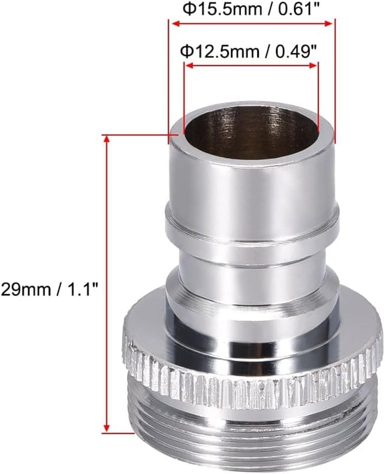 Silver Faucet Adapter,Faucet Adapter for Portable Washer,Dishwasher Snap Adapter Connection,Brass Chrome,5/16-27 Male or 55/64-27 Female,Faucet Aerators,Faucet Parts