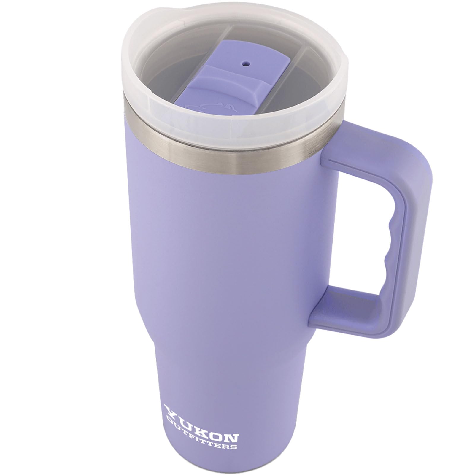 Yukon Outfitters Fit Forty 40oz Double Wall Vacuum Insulated Stainless Steel Tumbler with Reusable Straw & Ergonomic Handle | For Hot or Cold Beverage, Lavender