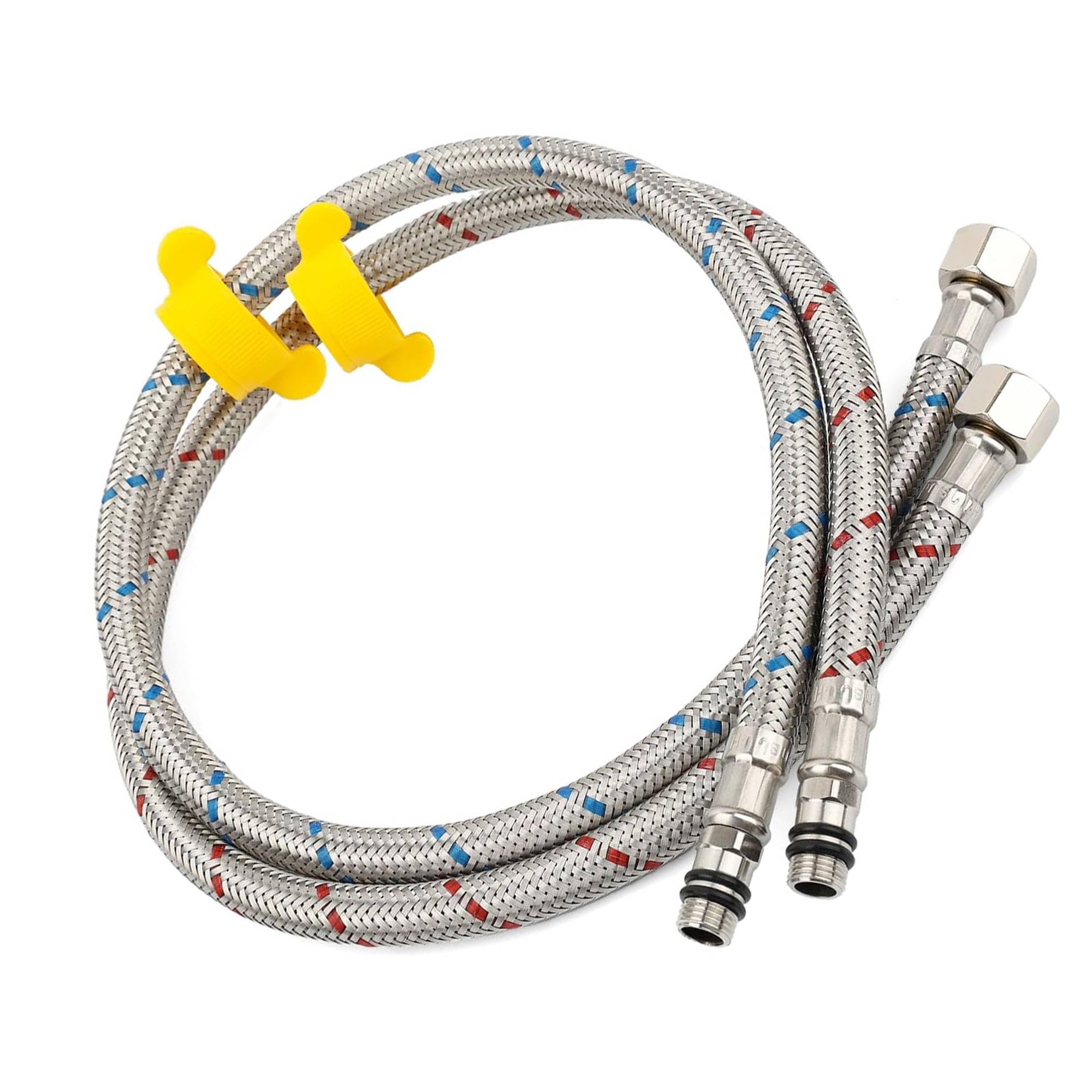ARRISEA 32-Inch Long Braided Stainless Steel kitchen Faucet Supply Hose, Bathroom Faucet Connector Braided Supply Hose3/8'' Female Compression x M10 Male x 2 Pcs (1 Pair)