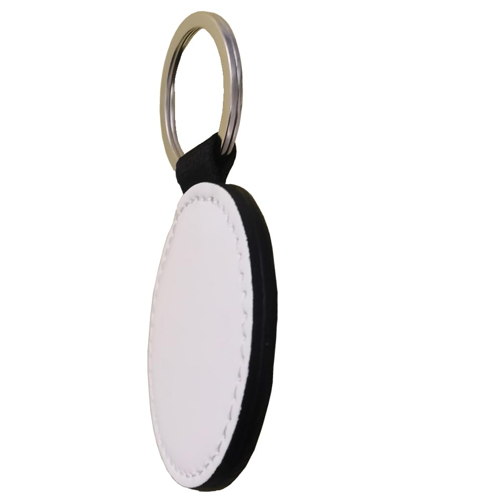 Yongkang 10 pieces Sublimation Blanks keychain Glitter PU Leather both sides can be sublimated DIY Craft (Rounded)