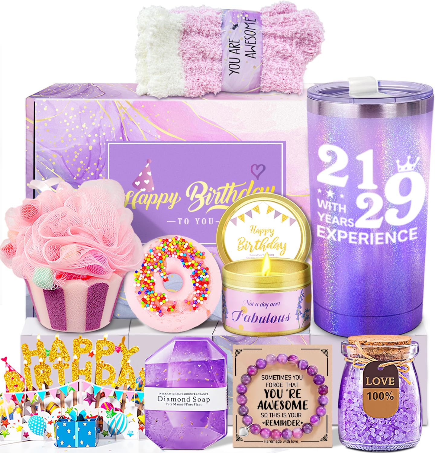 50th Birthday Gifts for Her, 50th Birthday Gifts for Women, Happy 50 Year Old Gift Baskets Ideas for Best Friends Mom Aunt Wife Daughter Sister Girlfriend Coworker Bestie Teacher Unique Gift Box