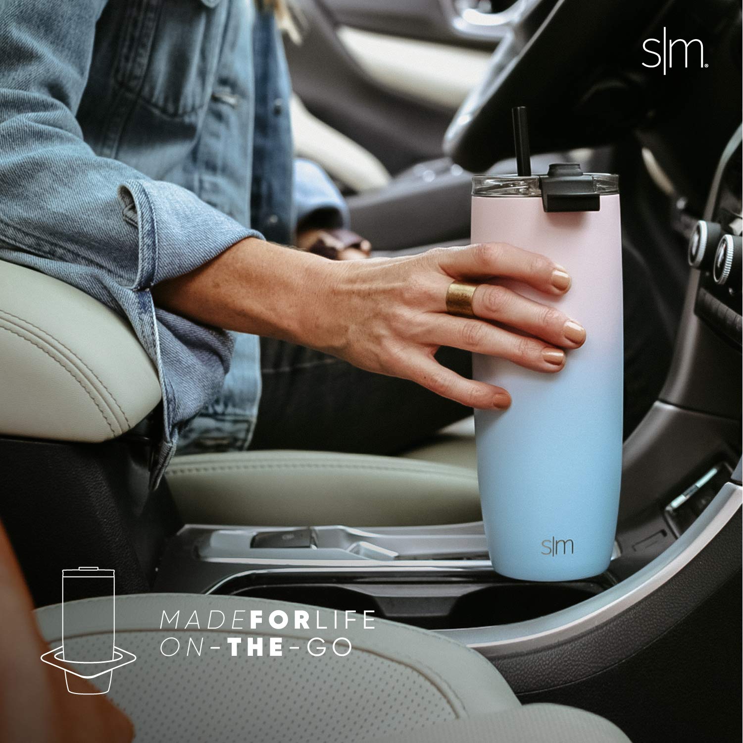 Simple Modern Travel Coffee Mug Tumbler with Flip Lid | Reusable Insulated Stainless Steel Cold Brew Iced Coffee Cup Thermos | Gifts for Women Men Him Her | Voyager Collection | 16oz | Bellini
