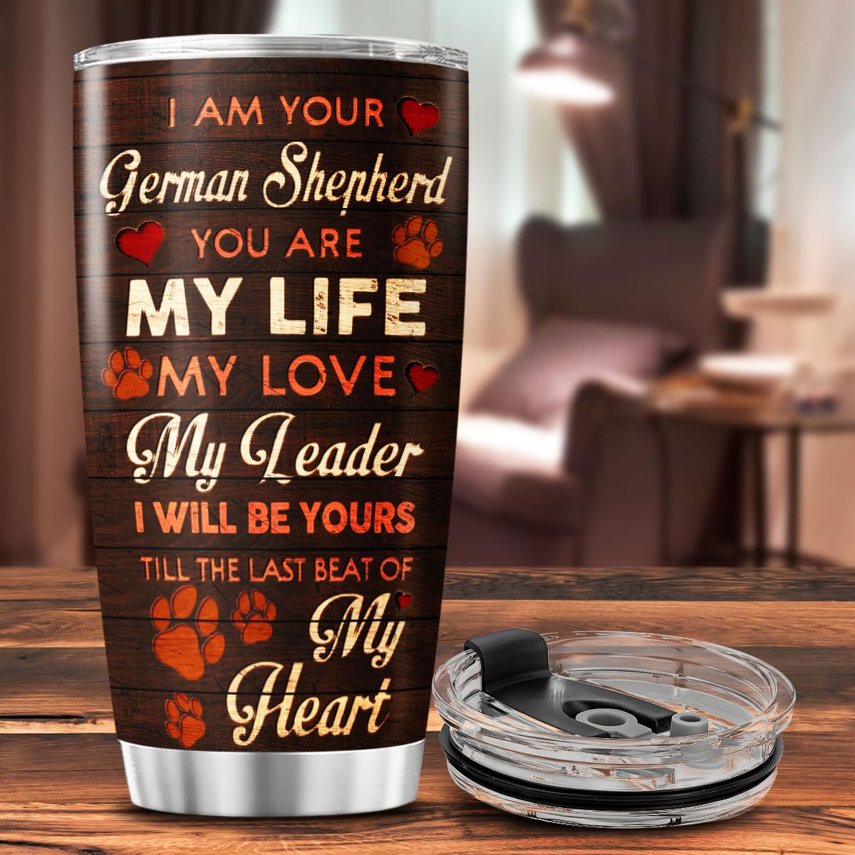 Best Handle, Dog Mom Gifts, Tumbler 20 Oz With Lid And Straw, Dog German Shepherd