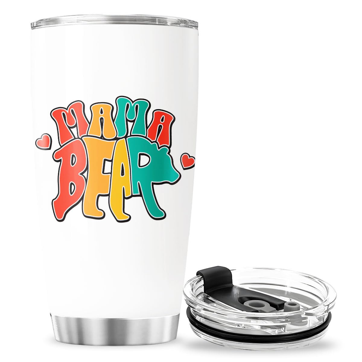 Coffee Best Women Mothers Funny Cups Ever Mother Day Insulated For Tumblers Handle, Mama Bear Gifts, Tumbler 20 Oz With Lid And Straw, Mama Bear Mom Nutrition Facts