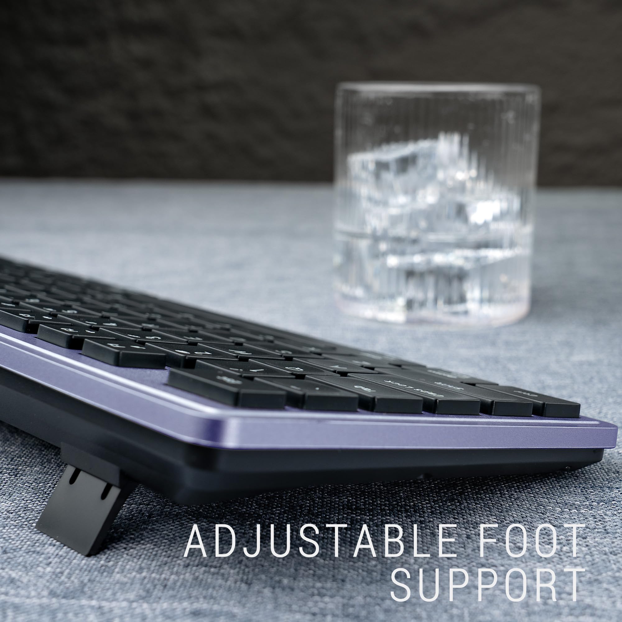 Wireless Keyboard and Mouse, 2.4GHz Cordless Keyboard Mouse Combo with Numeric Keypad, Plug and Play USB Receiver, Compatible with Windows, Mac, Laptop, and PC(Black Purple)