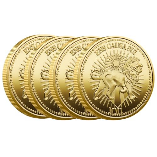 John Wick Continental Coin – Metal Souvenir, 40MM Movie Prop Collectible Coin, Durable Hardware Craft for Fans & Collectors (4pcs Gold)