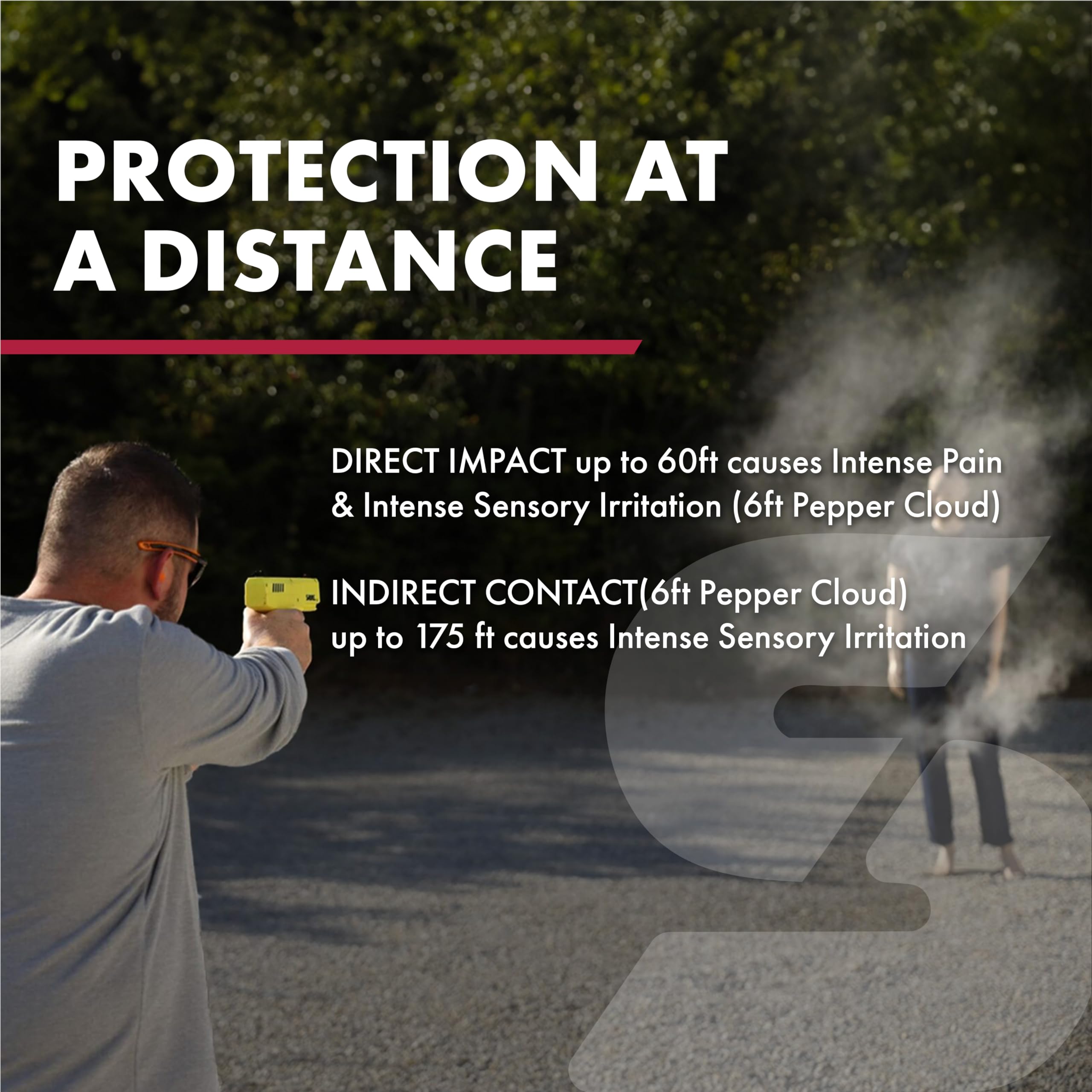 SABRE Home Defense Pepper Projectile Launcher, Large Size with (7) 0.68 Cal. Projectiles - 40% More Stopping Power for Extra Home Protection, 6.89”W x 8.56”H, and Made in USA SABRE Pepper Gel Canister