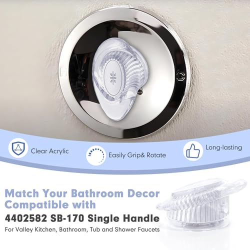 ZephyrJazz Clear Sb-170 Single Handle, for Use with Valley Kitchen, Lavatory and Tub and Shower Faucets, Acrylic, 2-7/8" W x 1-3/4" Base