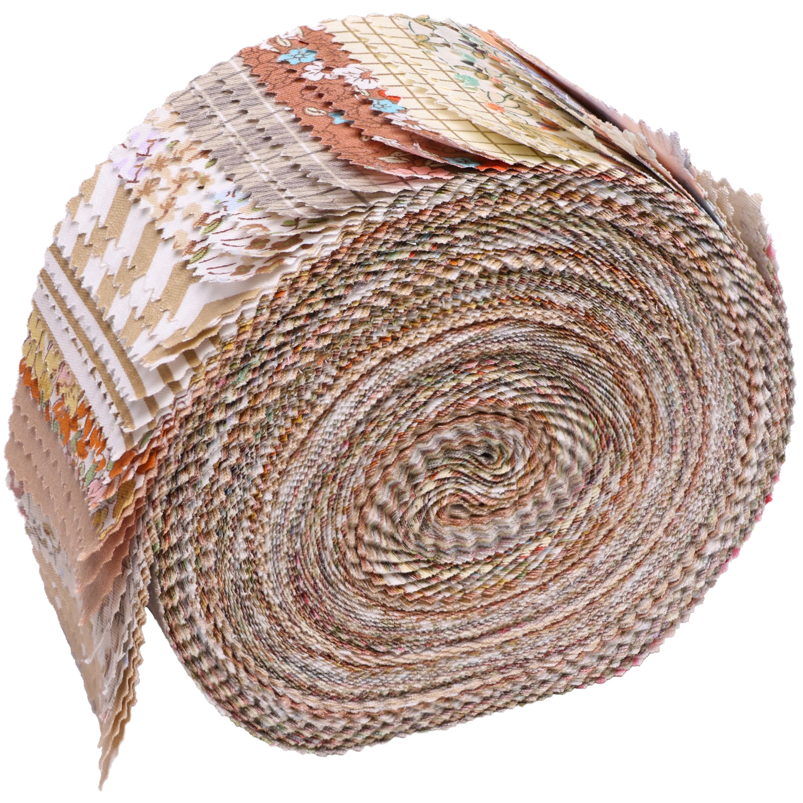 42 Jelly Roll Fabric 2.5" x 44" | Cotton Strips Bundles - Jelly Rolls for Quilting Assortment Fabrics - Precuts Cloth Quilts - Light Coffee