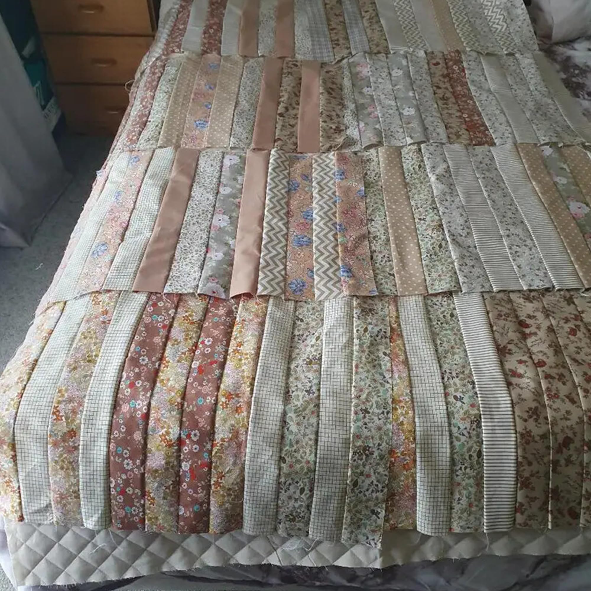 42 Jelly Roll Fabric 2.5" x 44" | Cotton Strips Bundles - Jelly Rolls for Quilting Assortment Fabrics - Precuts Cloth Quilts - Light Coffee