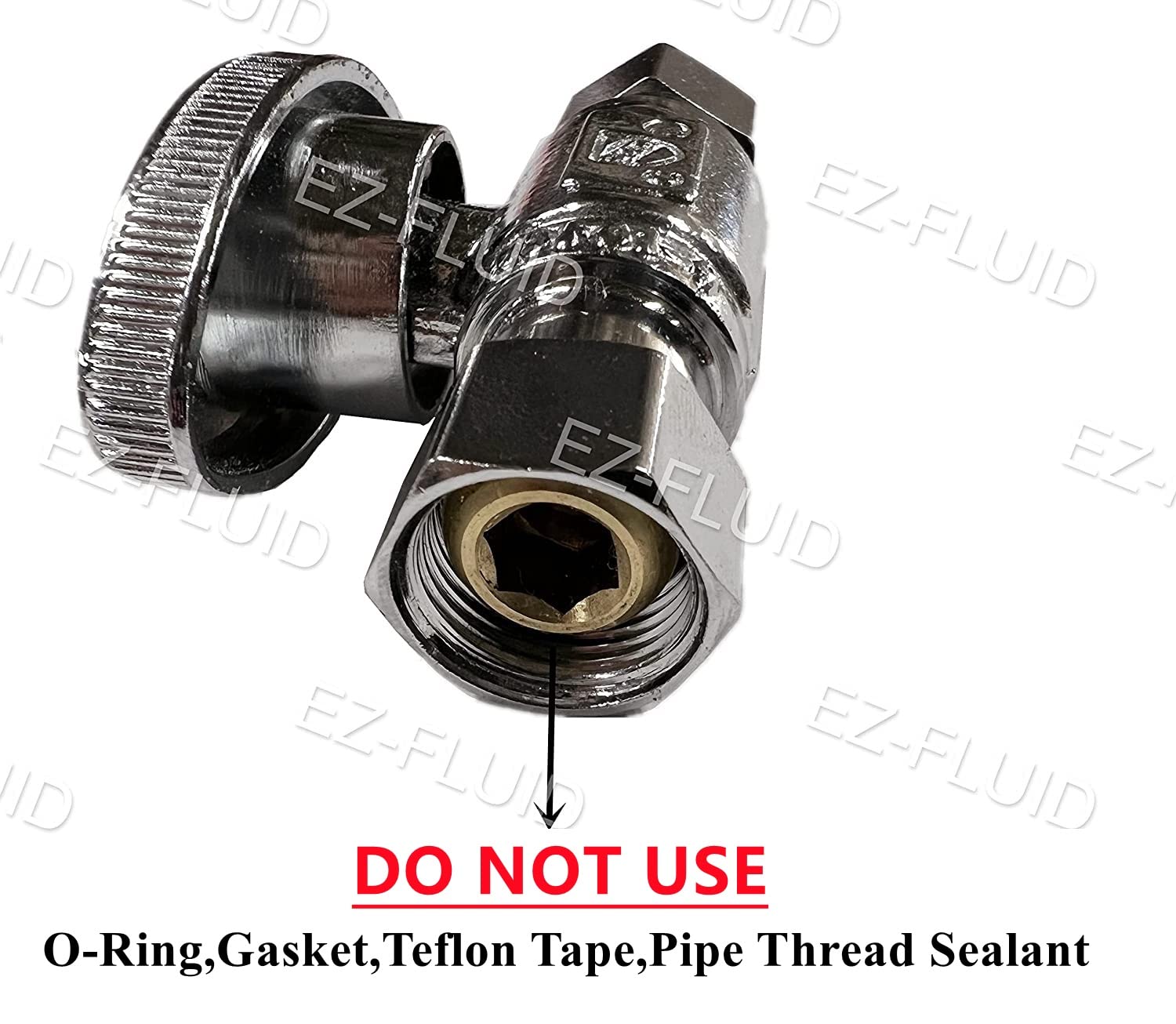 (2Pc) EZ-Fluid Plumbing Straight Angle Stop Valve 3/8-Inch O.D Female Compression x 3/8-Inch O.D Male Comp.Lead-Free Brass Quarter Turn Water Shut Off Repair Add On Stop Ball Valve,Kitchen,Bathroom