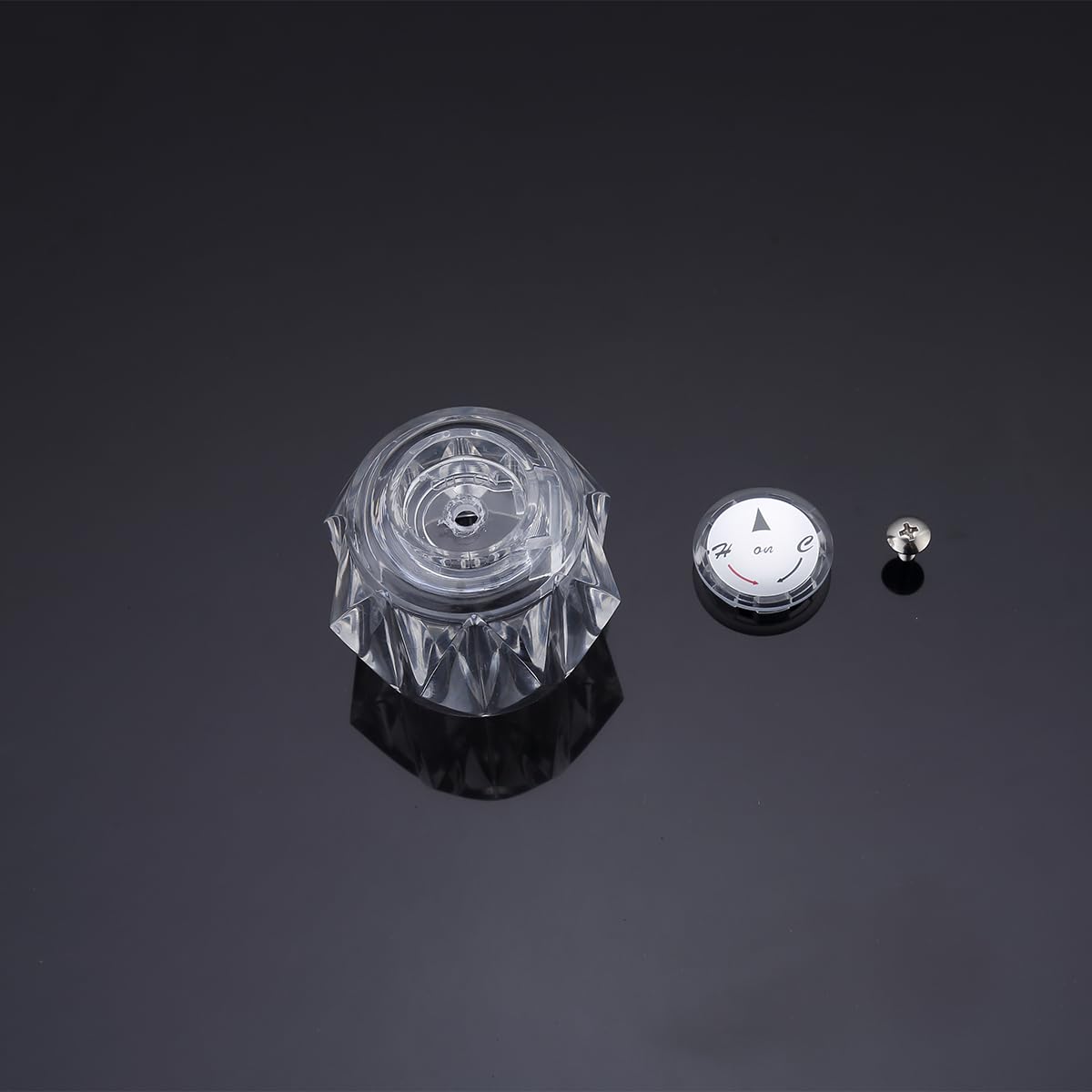 LIBERAQUAR Faucet Handle with Three adapters Compatible with Delta Faucet RP17451 RP2391 RP2389 Single Clear Knob Handle Kit for Shower/Tub, 2-1/2" x 2-1/8" Faucet Knob Replacement