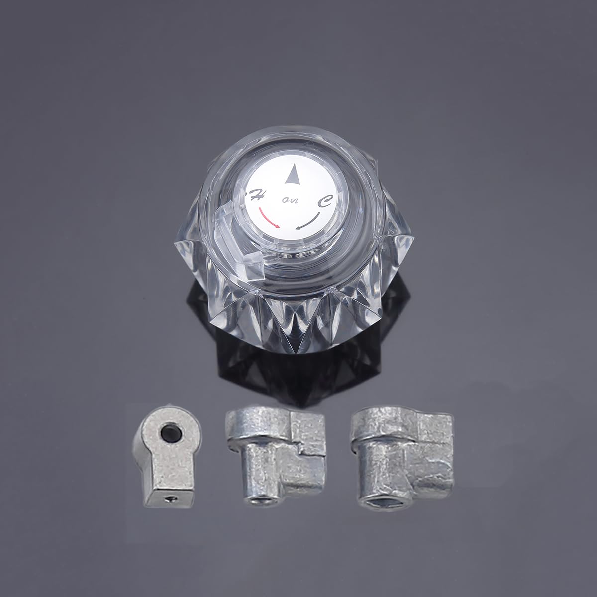 LIBERAQUAR Faucet Handle with Three adapters Compatible with Delta Faucet RP17451 RP2391 RP2389 Single Clear Knob Handle Kit for Shower/Tub, 2-1/2" x 2-1/8" Faucet Knob Replacement