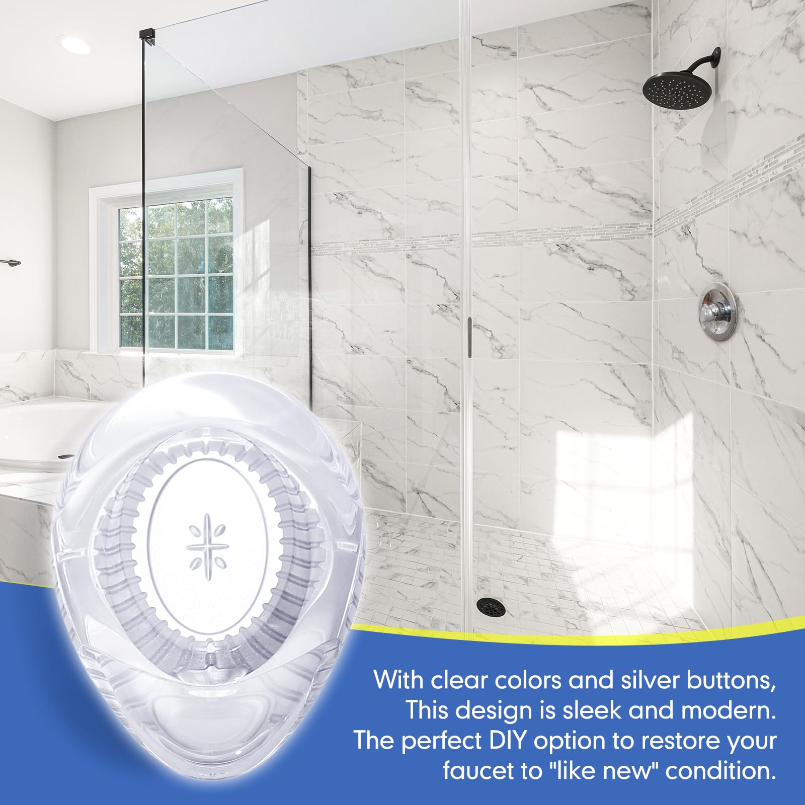 LIBERAQUAR Sb-170 Single Handle, for Use with Valley Kitchen, Lavatory and Tub and Shower Faucets, Acrylic, 2-7/8" W x 1-3/4" Base, Clear