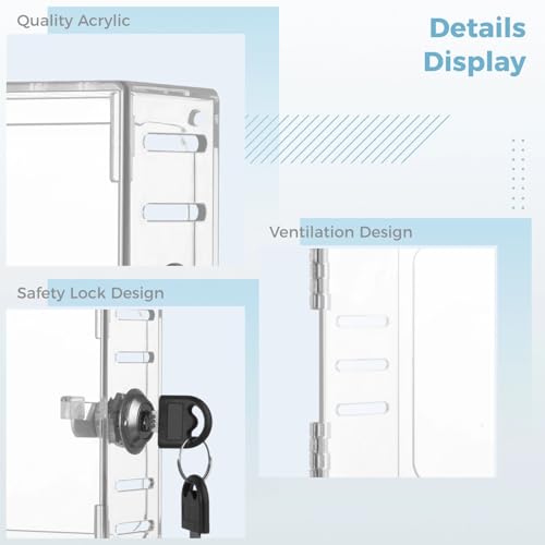 2 Pcs Universal Thermostat Lock Boxes, Small Thermostat Guards with Keys for Wall, Large Thermostat Covers with Locks, Fit All Standard Type Nest Thermostats, 7.2 x 4.7 x 2.2 Inch