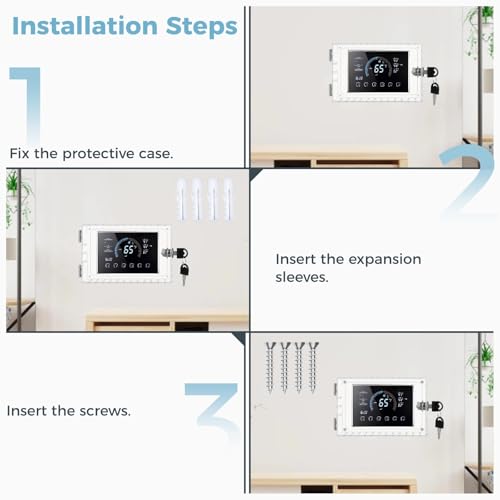 2 Pcs Universal Thermostat Lock Boxes, Small Thermostat Guards with Keys for Wall, Large Thermostat Covers with Locks, Fit All Standard Type Nest Thermostats, 7.2 x 4.7 x 2.2 Inch