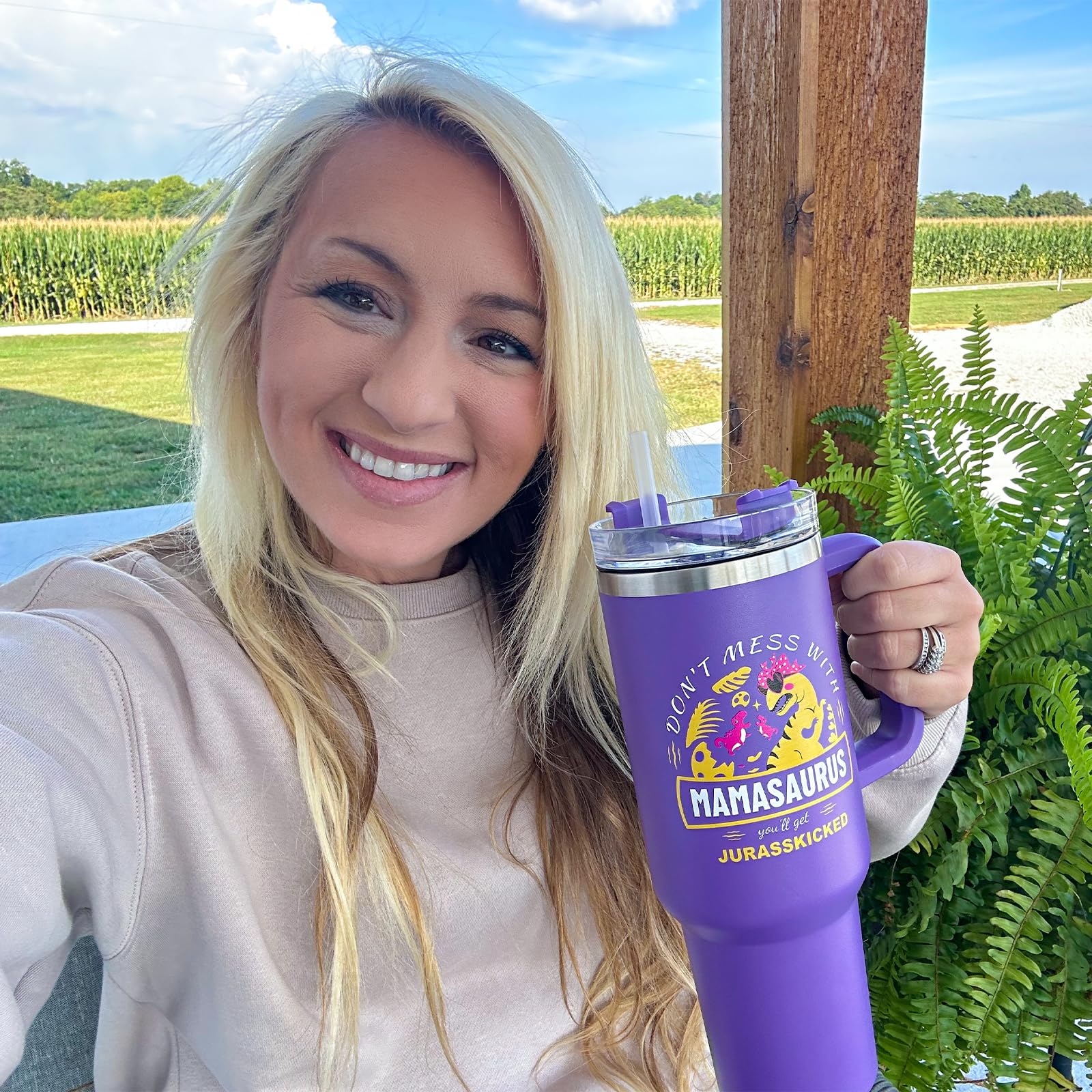 DLOCCOLD Gifts for Mom - Birthday, Christmas, Mother's Day Dinosaur 40oz Tumbler