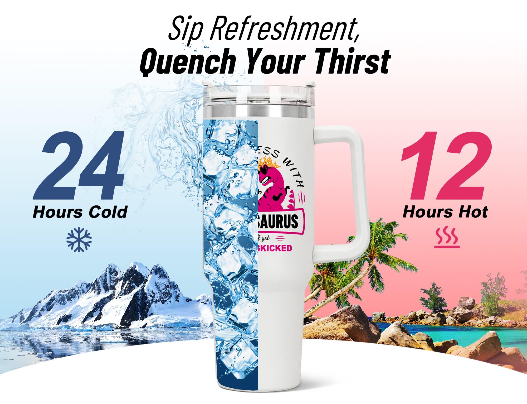 DLOCCOLD Gifts for Mom - Birthday, Christmas, Mother's Day Dinosaur 40oz Tumbler