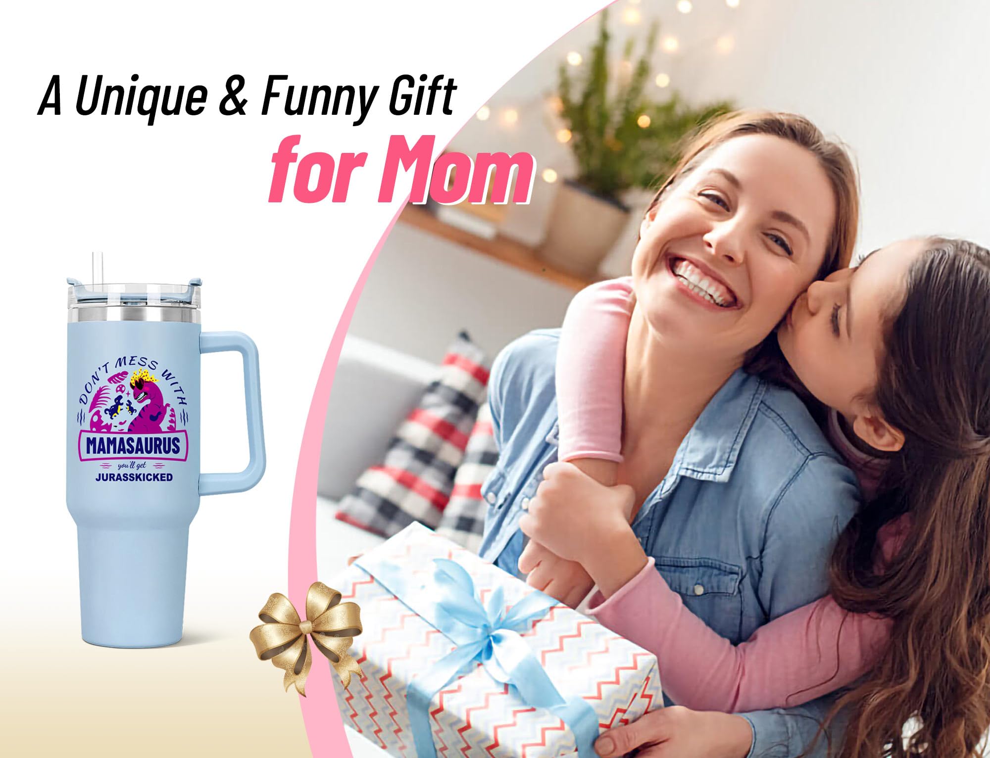 DLOCCOLD Gifts for Mom - Birthday, Christmas, Mother's Day Dinosaur 40oz Tumbler