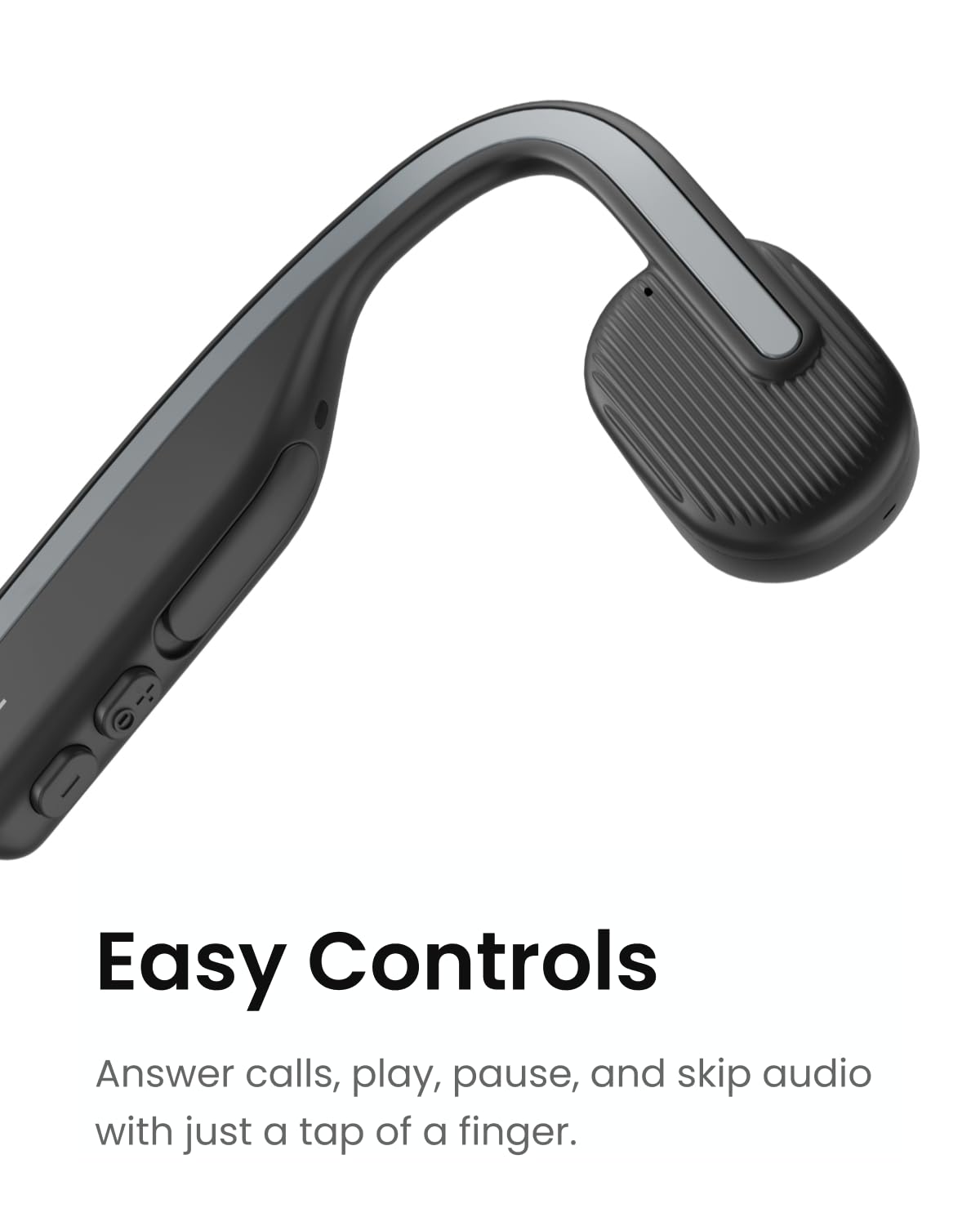 SHOKZ OpenMove - Open-Ear Bluetooth Sport Headphones - Bone Conduction Wireless Earphones - Sweatproof for Running and Workouts, with Sticker Pack (Grey) (Renewed)