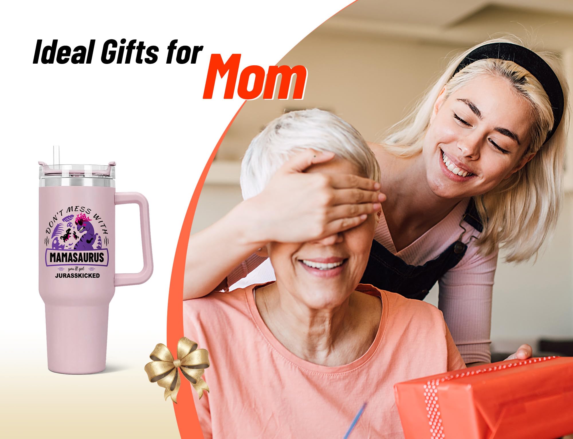 DLOCCOLD Gifts for Mom - Birthday, Christmas, Mother's Day Dinosaur 40oz Tumbler