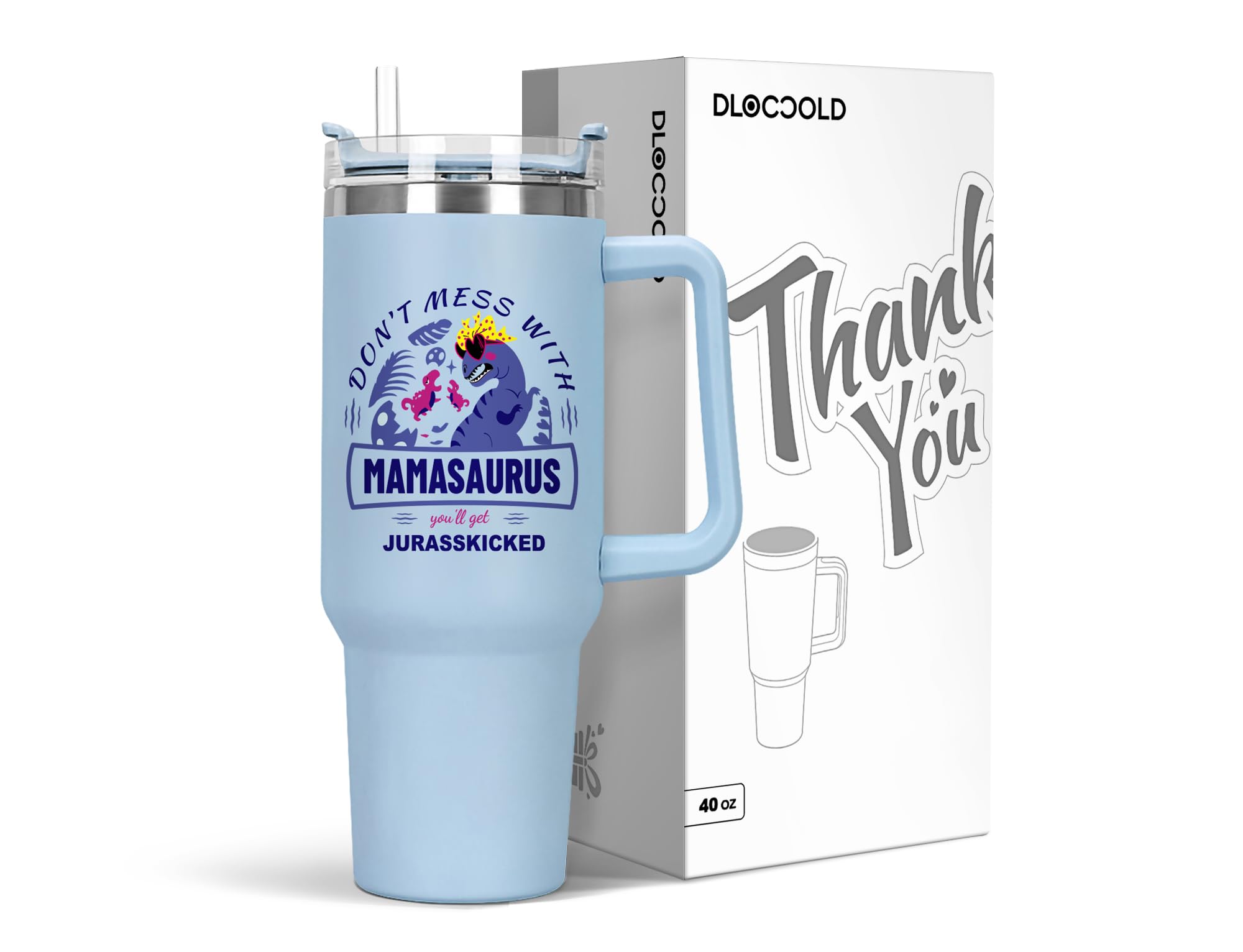 DLOCCOLD Gifts for Mom - Birthday, Christmas, Mother's Day Dinosaur 40oz Tumbler
