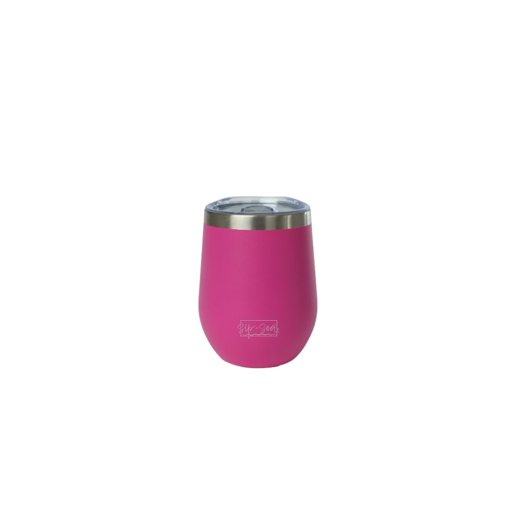 Sip+Sea Antiqua 12 oz Stainless Steel Ceramic Lined Wine Tumbler with Lid | Stemless | Double Wall Vacuum Insulated