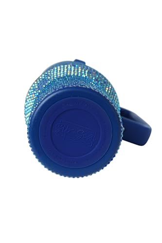 Sip+Sea Grenada 40oz Rhinestone-Encrusted Insulated Tumbler - Premium Bling Stainless Steel Water Bottle with Handle, Double Wall Vacuum Technology, Includes Leakproof Lid and Straw