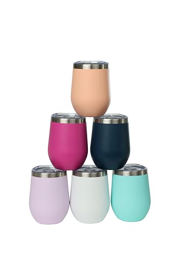 Sip+Sea Antiqua 12 oz Stainless Steel Ceramic Lined Wine Tumbler with Lid | Stemless | Double Wall Vacuum Insulated
