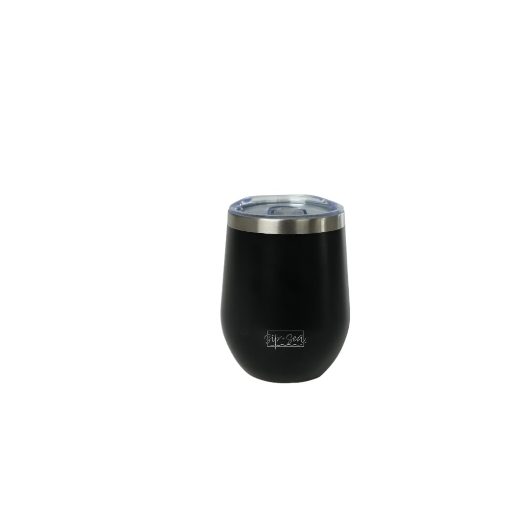 Sip+Sea Antiqua 12 oz Stainless Steel Ceramic Lined Wine Tumbler with Lid | Stemless | Double Wall Vacuum Insulated