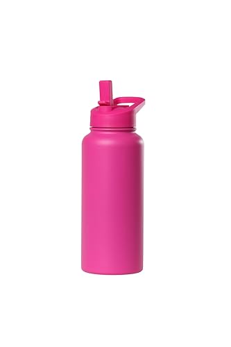 Sip+Sea St. Kitts 32 oz Stainless Steel Water Bottle with Straw Lid|Double Wall Vacuum Insulated