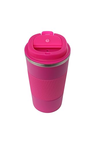 Sip+Sea Dominica 18 oz Stainless Steel Travel Coffee Mug with Flip Lid and Silicone Sleeve | Double Wall Vacuum Insulated
