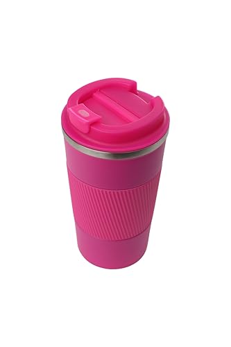 Sip+Sea Dominica 18 oz Stainless Steel Travel Coffee Mug with Flip Lid and Silicone Sleeve | Double Wall Vacuum Insulated