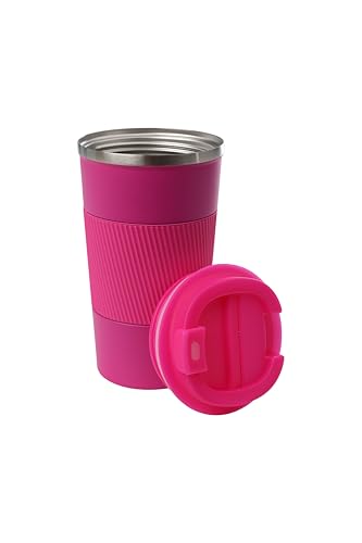 Sip+Sea Dominica 18 oz Stainless Steel Travel Coffee Mug with Flip Lid and Silicone Sleeve | Double Wall Vacuum Insulated