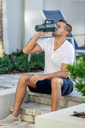 Sip+Sea Cayman 40 oz Stainless Steel Tumbler with Handle, Lid, and Straw | Double Wall Vacuum Insulated