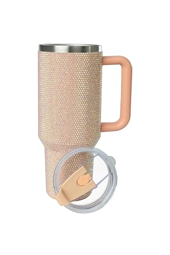 Sip+Sea Grenada 40oz Rhinestone-Encrusted Insulated Tumbler - Premium Bling Stainless Steel Water Bottle with Handle, Double Wall Vacuum Technology, Includes Leakproof Lid and Straw