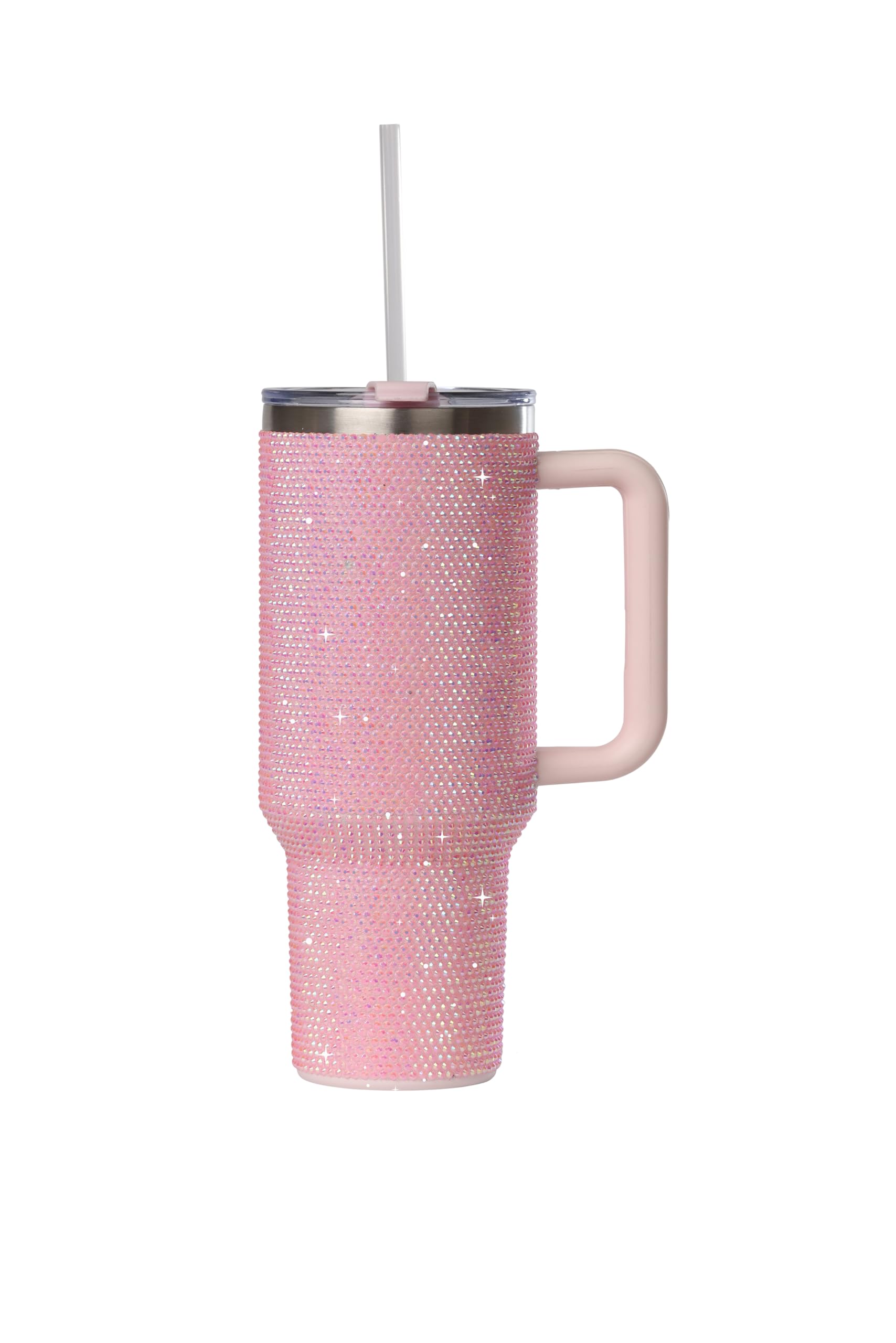 Sip+Sea Grenada 40oz Rhinestone-Encrusted Insulated Tumbler - Premium Bling Stainless Steel Water Bottle with Handle, Double Wall Vacuum Technology, Includes Leakproof Lid and Straw