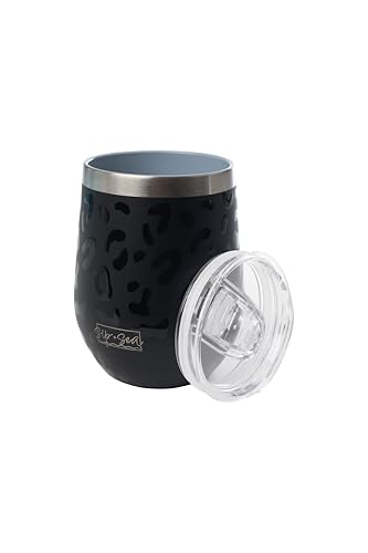Sip+Sea Antiqua 12 oz Stainless Steel Ceramic Lined Wine Tumbler with Lid | Stemless | Double Wall Vacuum Insulated