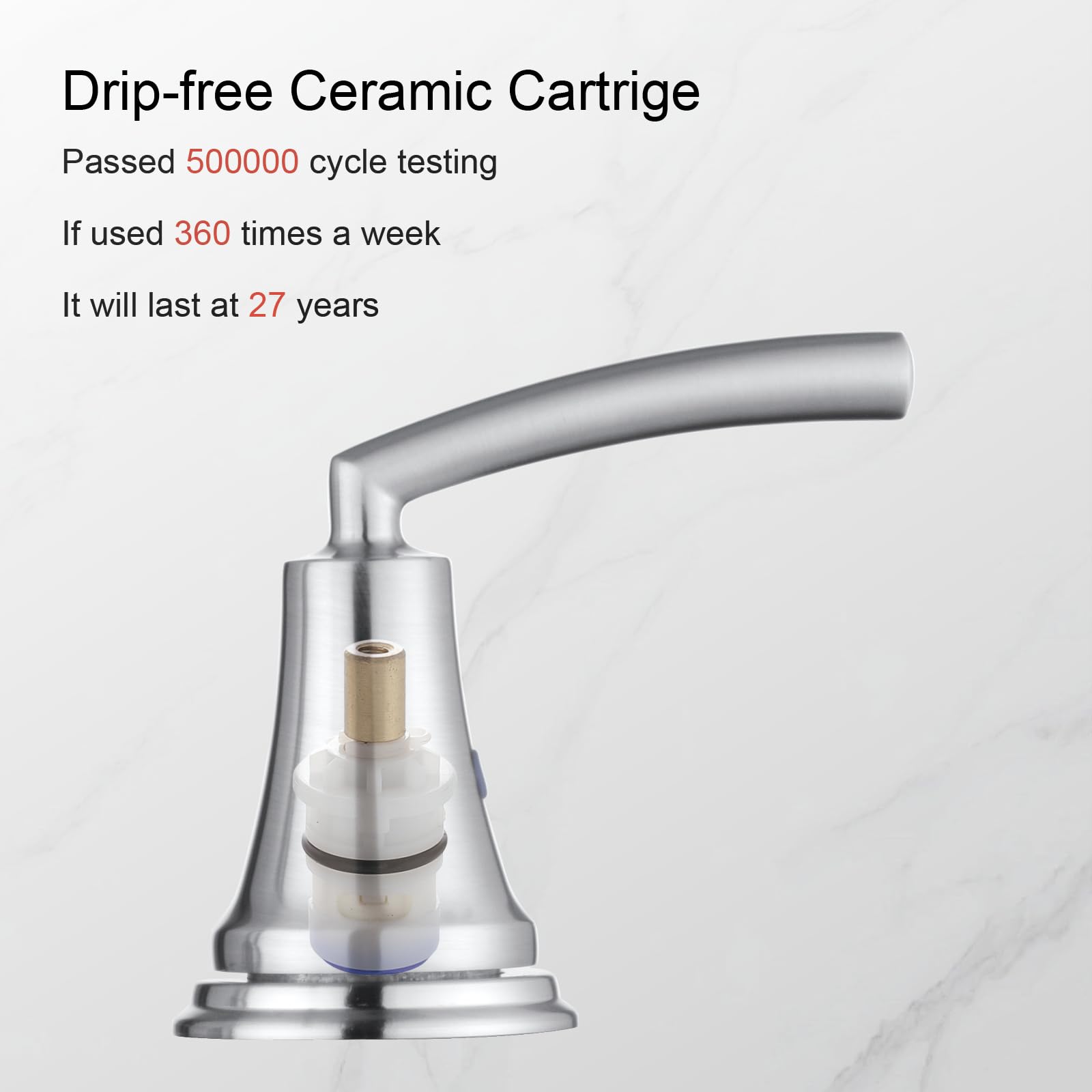 RKF Faucet- Replacement Lever Handles with Valve Faucet Accessory Faucet Parts Faucet Kit Brushed Nickel B023
