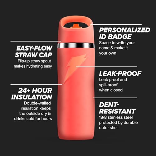 Gatorade 'Overtime' 22oz Stainless Steel Water Bottle, Straw Cap, Blue