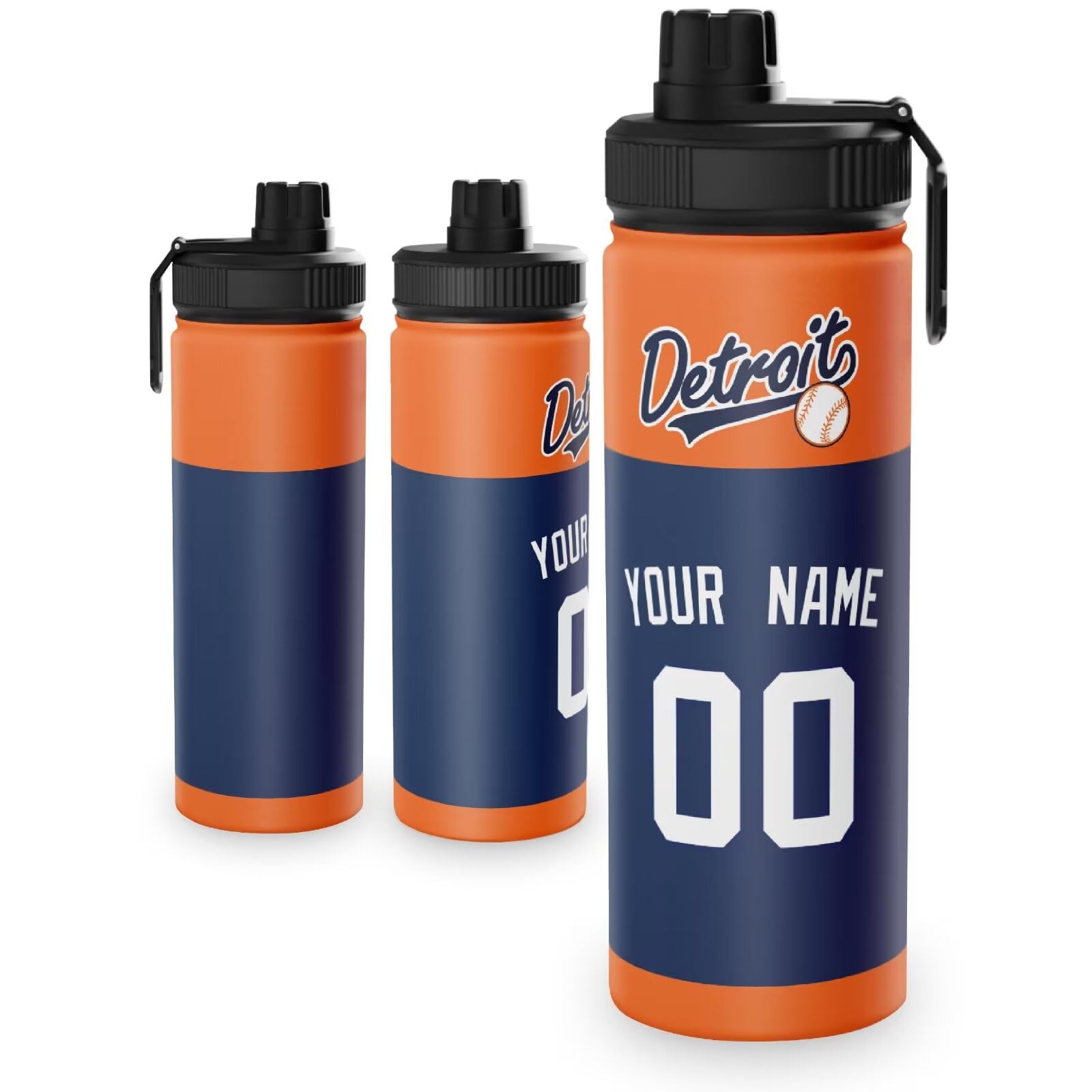 INAOO Detroit Tumbler Coffee Cup 18 oz Custom Name Number for Men Women Youth Gifts