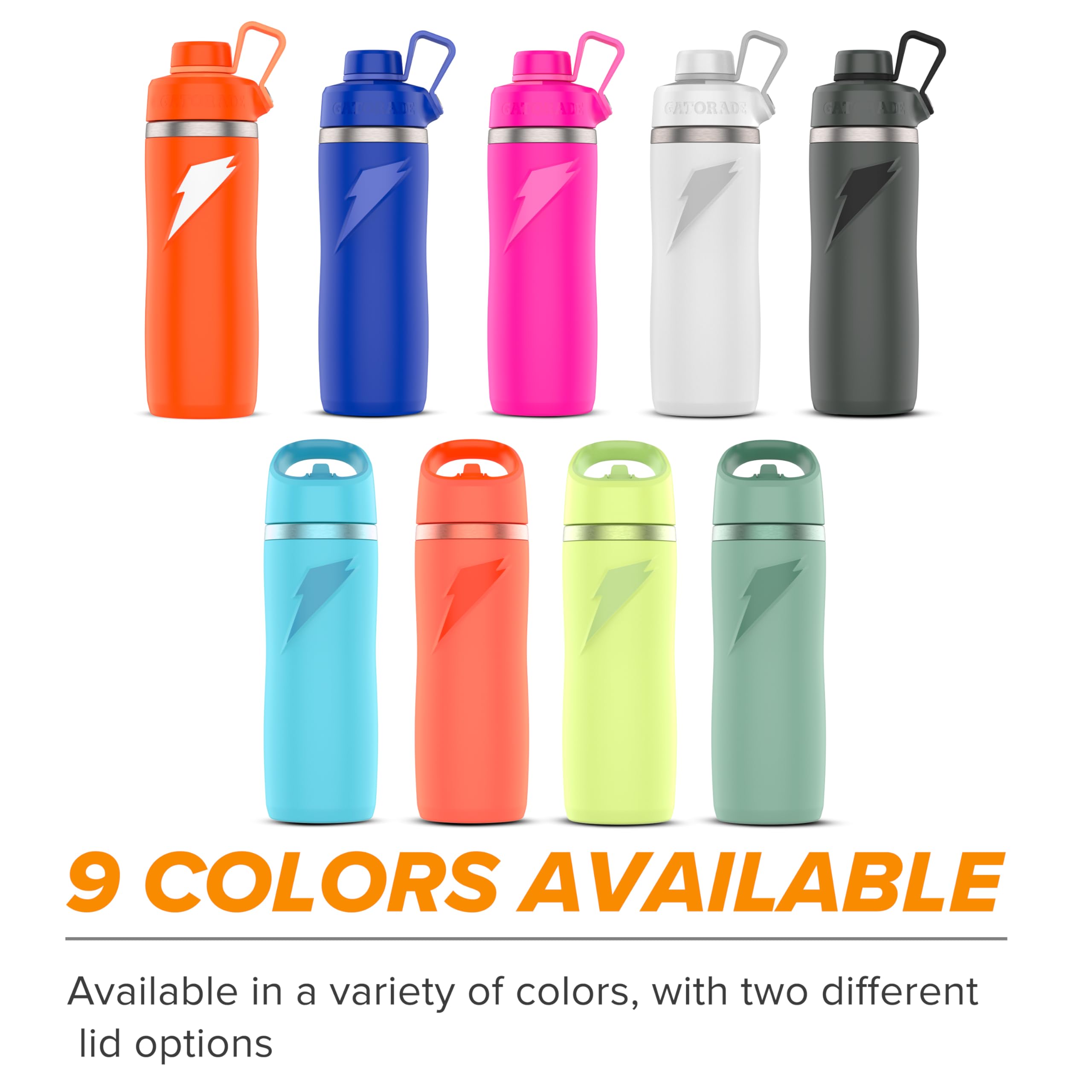 Gatorade 'Overtime' 22oz Stainless Steel Water Bottle, Twist Cap, White