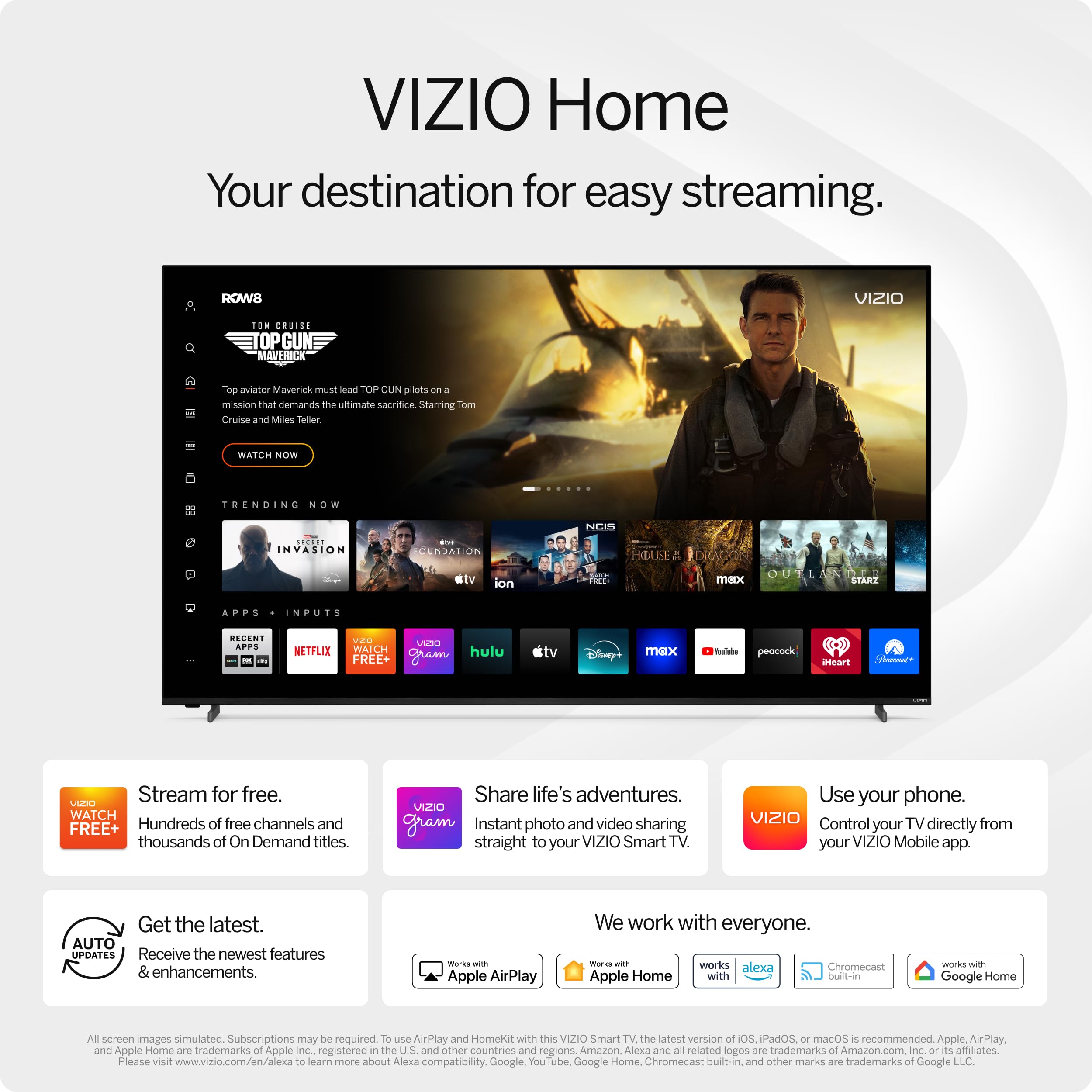 VIZIO HD 32" 720P LED Smart TV with Dual-Band WiFi 5, TV Apps - VHD32M-0807 (Renewed)