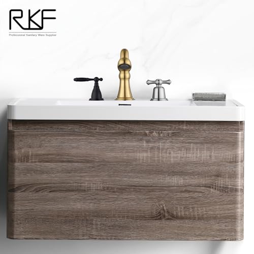 RKF Faucet- Replacement Classic Cross Knobs Handles with Valve Faucet Accessory Faucet Parts Faucet Kit Brushed Nickel W033