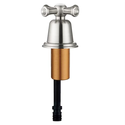 RKF Faucet- Replacement Classic Cross Knobs Handles with Valve Faucet Accessory Faucet Parts Faucet Kit Brushed Nickel W033