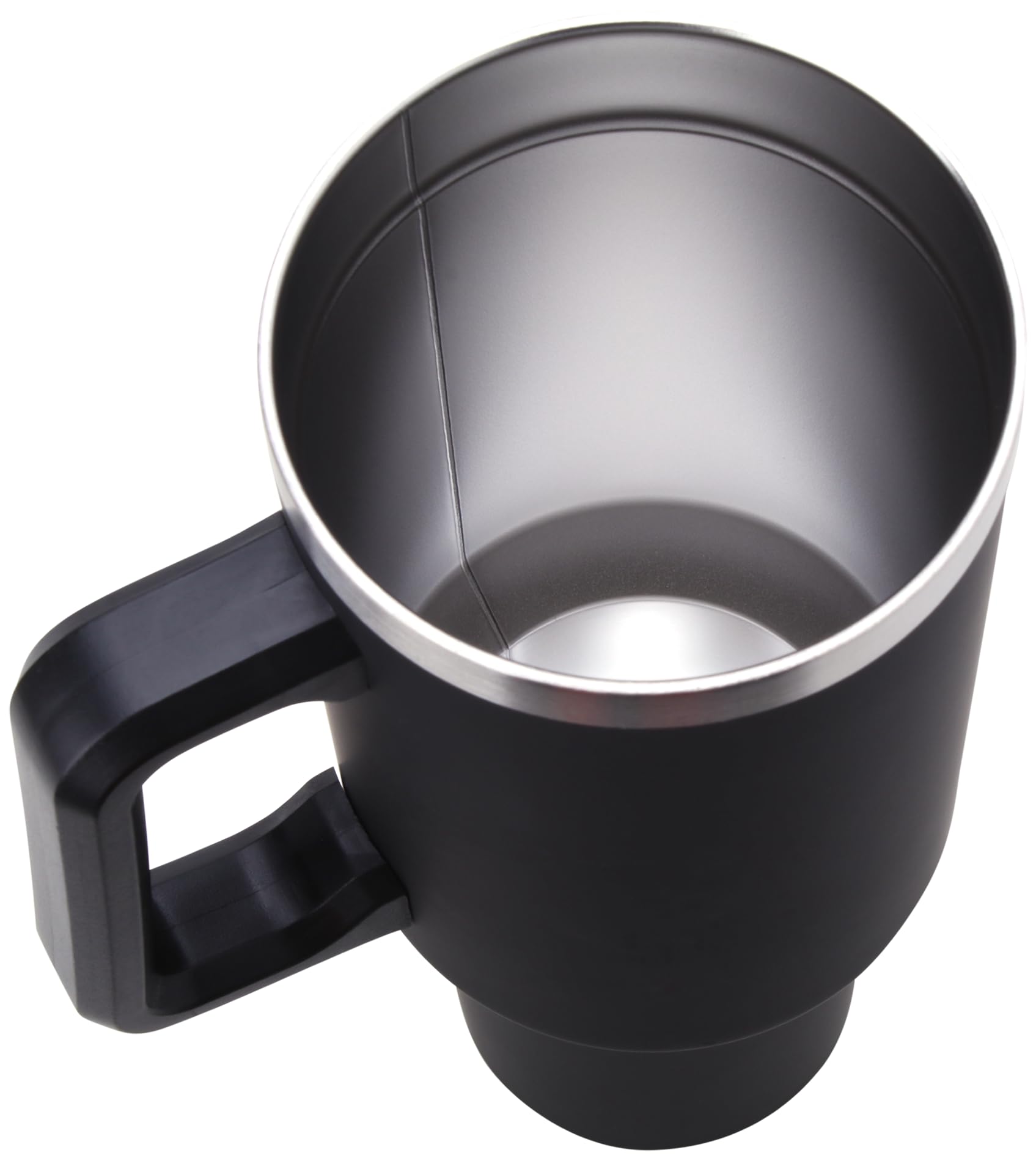 Hurley Tumbler Thermos - 40oz Double Wall Vacuum Insulated Travel Mug with Handle - BPA Free Stainless Steel Water Bottle - Leak Proof Hot and Cold Coffee Car Cup, Size 40 Ounces, Black Solid Rubber