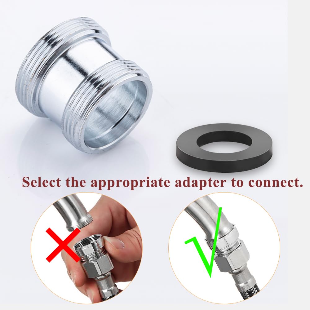 3 pcs Faucet Adapter Kit, CNYMANY Male 0.78in Coarse Thread to Female 0.87in Fine Thread Kitchen Aerator Adapter Set Sink Faucet Adapter Connecting Garden Hose Water Filter Standard Hose via Diverter