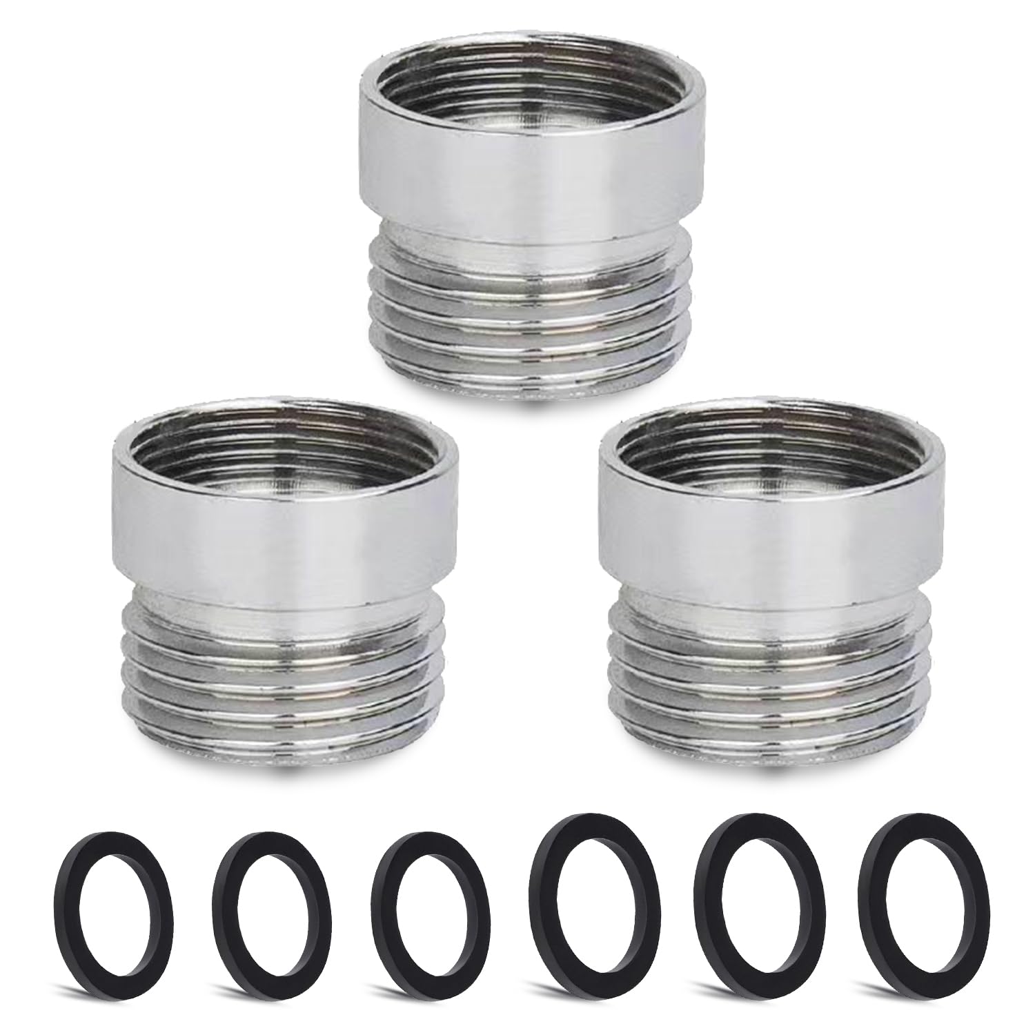 3 pcs Faucet Adapter Kit, CNYMANY Male 0.78in Coarse Thread to Female 0.87in Fine Thread Kitchen Aerator Adapter Set Sink Faucet Adapter Connecting Garden Hose Water Filter Standard Hose via Diverter